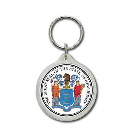 New Jersey Keychain State Seal New Jersey Seal Seal Emblem Keychain