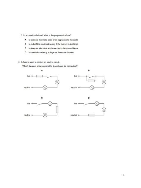 Electricity Test Pdf