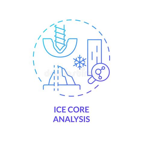 Gradient Thin Line Icon Ice Core Analysis Concept Stock Vector
