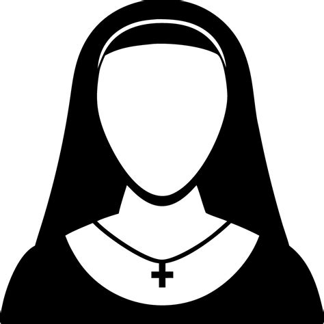 Nun Silhouette Religious Symbol Abstract Representation With Cross Necklace 54073825 Vector Art
