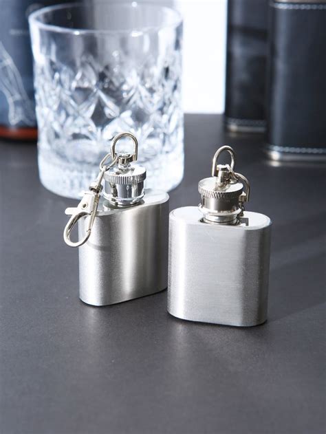 1pc Mini Stainless Steel Hip Flask Silver Drinking Flask For Outdoor