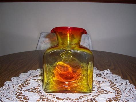 Blenko Amberina Beautiful Colors Double Spout Pitcher 1888737249