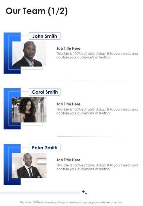 Our Team Sample Business Proposal One Pager Sample Example Document Presentation Graphics