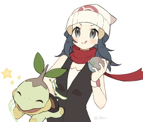 Erua 8eru Dawn Pokemon Turtwig Nintendo Pokemon Pokemon Dppt Highres 1girl Q