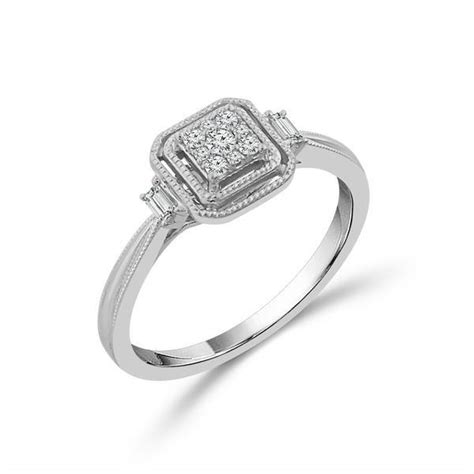 Princess Cluster Diamond Promise Ring Furnari Jewelers