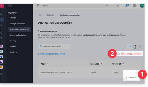 🚀 Manage Application Passwords Infomaniak