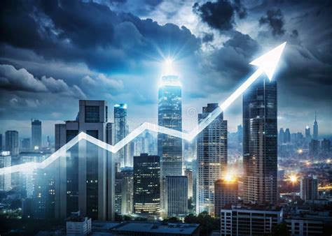 Dynamic Double Exposure Chart Illustrates Business Growth And Financial