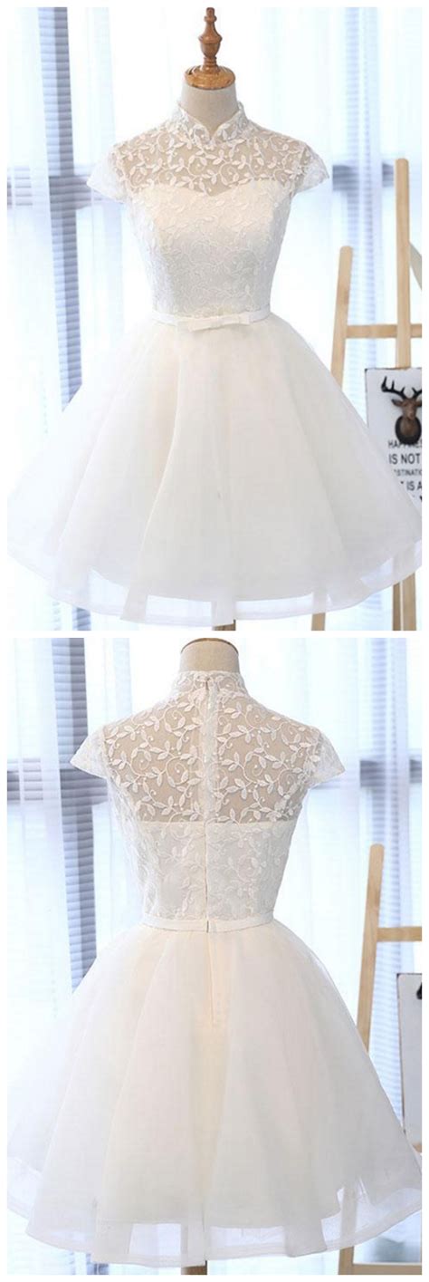 White Lace Short Prom Dress White Homecoming Dress On Luulla
