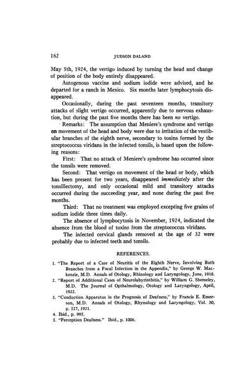 Tonsillar Infection As A Cause Of Menieres Disease Pmc