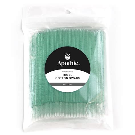 Apothie Disposable Micro Swabs Green Crystal 100 Pieces Per Bag