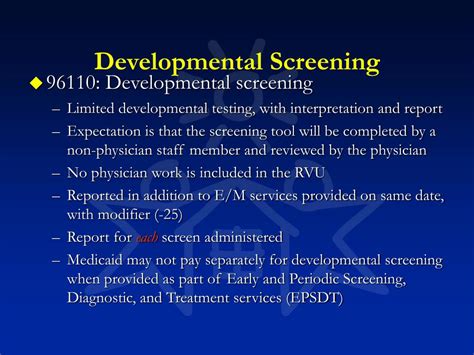 Ppt Developmental Screening Billing And Coding Powerpoint
