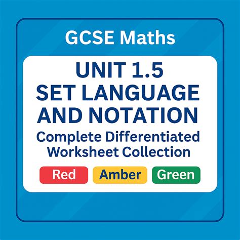 Set Language And Notation Unit 15 Complete Differentiated
