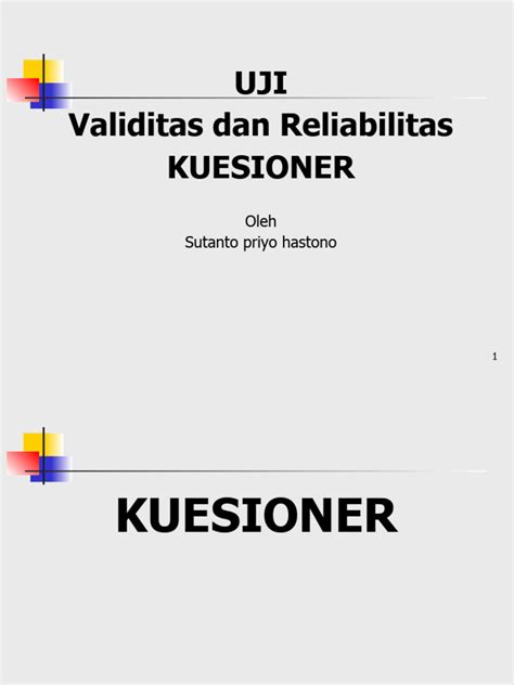 Uji Validitas Dan Reliabilitas Pdf Metode And Bahan Ajar