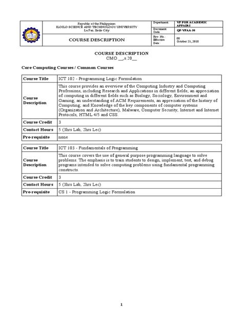 Bsit Course Description Pdf Analytics Computer Network