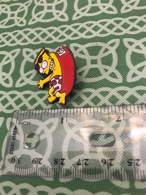Vintage 1980s Bart Simpson Swimming Pool Tube Float Enamel Lapel Pin Free Ship 1923452694