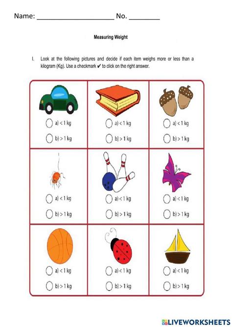 Ael 3 Estimating Weight Online Exercise For Live Worksheets