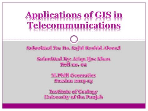 Gis For Telecomm