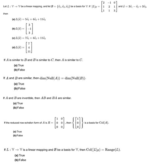Let L V→v ﻿be A Linear Mapping And Let