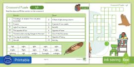 Grade 3 Phonics Crossword Puzzle Long I