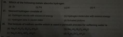 The Formula Of Sodium Zeolite Which Is Used In Permutit Process For Softe