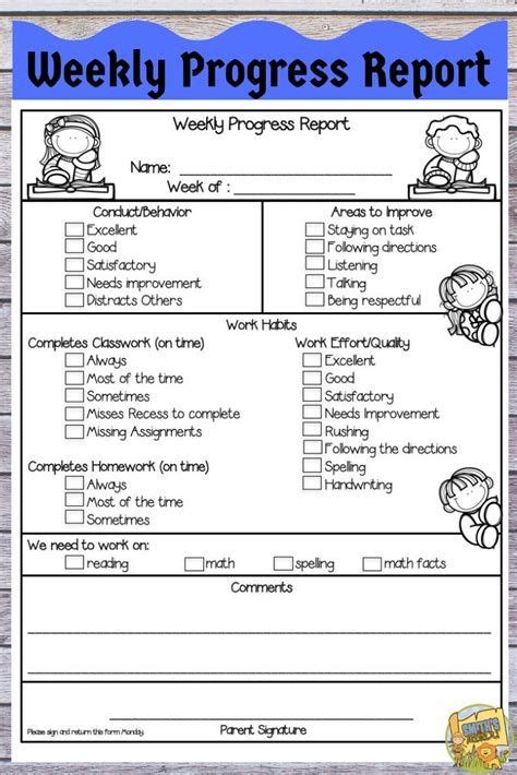 Bi Weekly Progress Report Template First Grade How To Write A Weekly