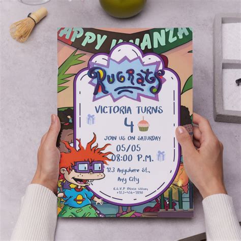 Editable Rugrats Birthday Invitations Rugrats Invitation Etsy