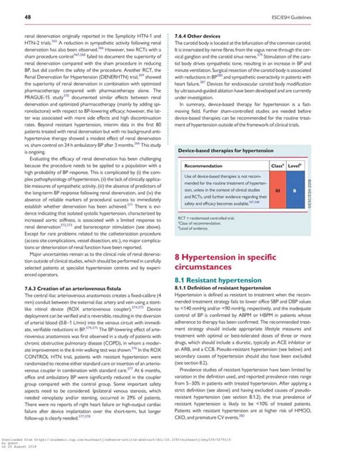 2018 Esc Esh Guidelines For The Management Of Arterial Hypertension Pdf