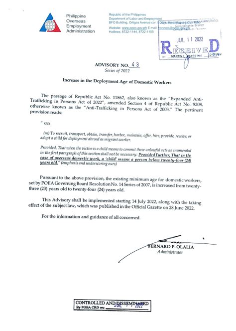 Poea Filipinos Must Be At Least 24 Years Old To Be Eligible To Work