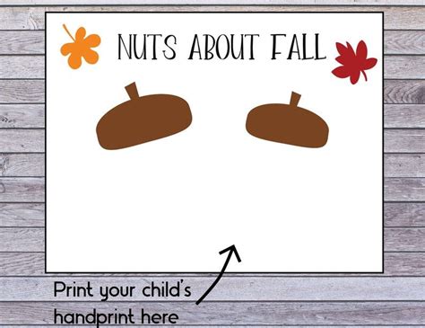 Nuts About Fall Handprint Crafts Printable Footprint Art Daycare