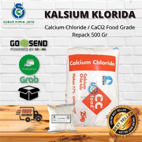 Jual Calcium Chloride Food Grade Kalsium Klorida Cacl2 500 Gr Indonesiashopee Indonesia