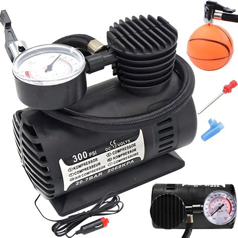 Автомобилен компресор, 12V, 300PSI, манометър, черен - eMAG.bg