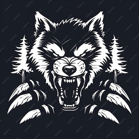 Premium Photo Fierce Wolverine Pack Insignia Logo Featuring A