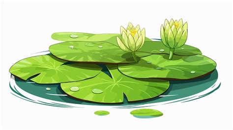 Lily Pad Vector Logo Design Cartoon Style Premium Ai Generated Vector