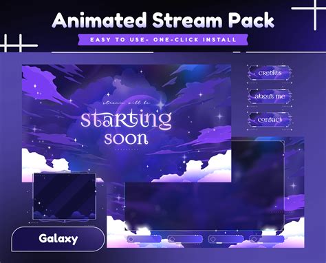 Cloudy Lavender Animated Stream Pack For Twitch Kick Youtubegalaxy