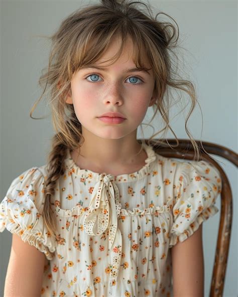 An Russian Young Girl In A Solid White Wallpaper Premium Ai Generated Image