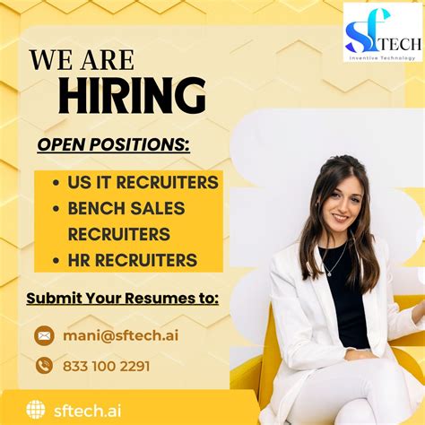Greetings From Sf Tech Sf Tech Is Hiring Multiple Positions Job Type Full Time Onsite Only