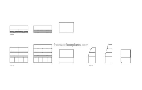 Bakery Display Counter Free Cad Drawings