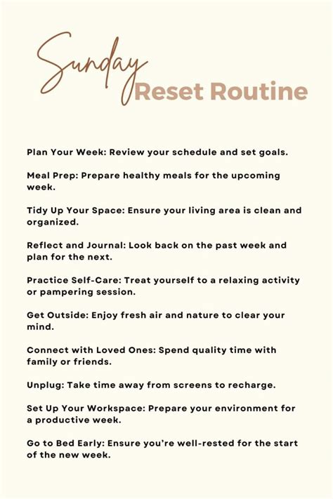Sunday Reset Routine Self Improvement Tips Real Quotes Get My Life