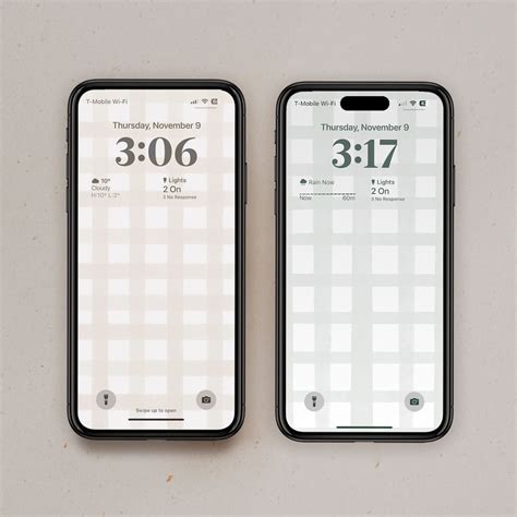 Gingham Phone Bundle Digital Wallpaper Beige Green Aesthetic Iphone