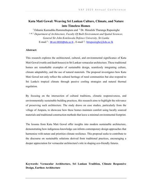 Pdf Katu Mati Gewal Weaving Sri Lankan Culture Climate And Nature