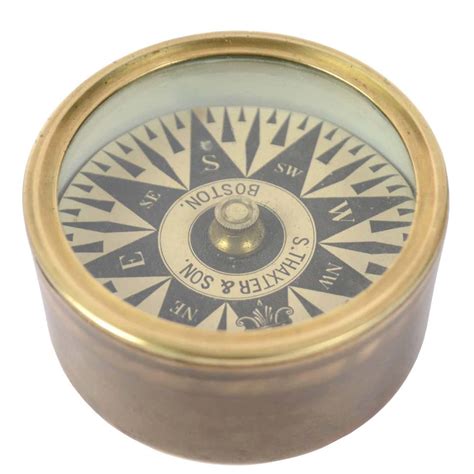 American Compass Placed In Its Original Box Of Turned Brass At 1stdibs
