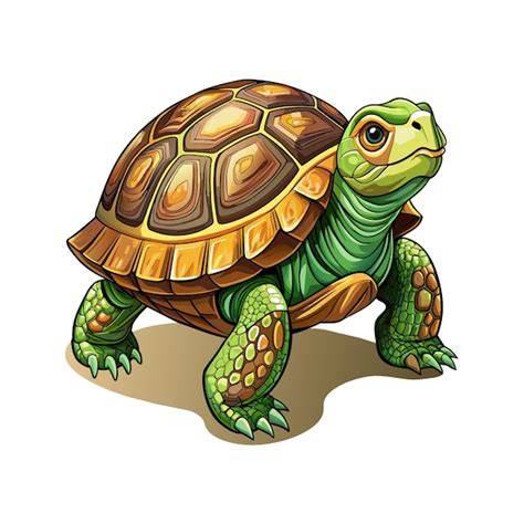 Premium Vector Realistic Turtle Cartoon Animal Illustration
