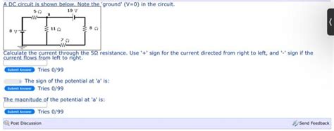 Solved A DC Circuit Is Shown Below Note The Ground V Chegg