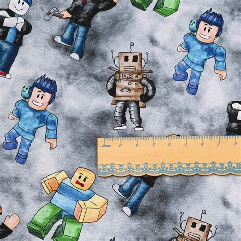 Roblox Fabric By The Half Yard 100 Cotton Gamer Fabric Etsy