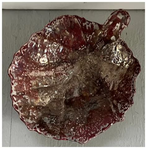 Art Pottery Red Cabbage Leaf Lettuceware Centerpiece Serving Or Fruit