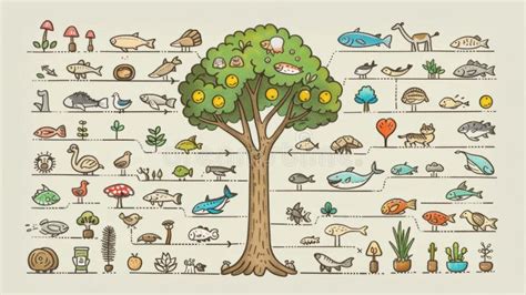 Evolutionary Tree Of Life A Visual Guide To Diverse Species Stock