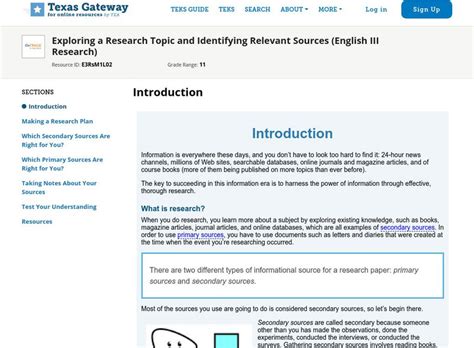 Texas Gateway Exploring A Research Topic And Identifying Relevant
