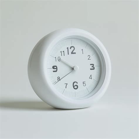 White Analog Clock On A White Background Premium Ai Generated Vector