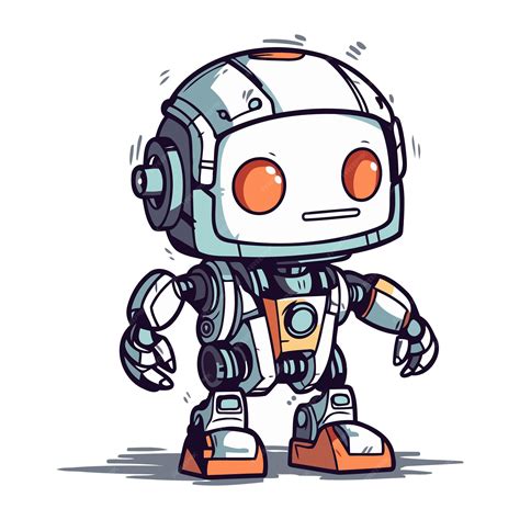 Premium Vector Cute Robot Cartoon Vector Illustration Cute Cartoon Robot Character