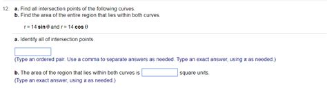 solved 2 a find all intersection points of the following